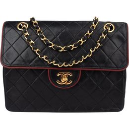 Chanel Crossbody Bags - Chanel Quilted Lambskin 24K Gold Single Flap Cross - Gr. unisize - in Schwarz - für Damen