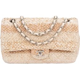 Chanel Crossbody Bags - Chanel Quilted Tweed Medium Double Flap Crossbody - Gr. unisize - in Beige - f&uuml;r Damen