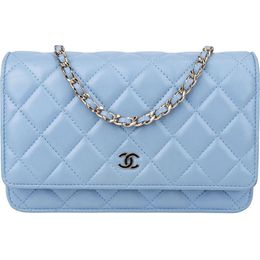 Chanel Crossbody Bags - Chanel Quilted Lambskin Wallet On Chain Crossbody - Gr. unisize - in Blau - f&uuml;r Damen