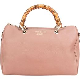 Gucci Crossbody Bags - Gucci Pink Leather Bamboo Handbag - Gr. unisize - in Gold - f&uuml;r Damen