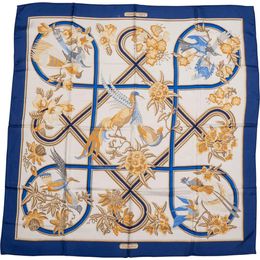Herm&egrave;s Herm&egrave;s T&uuml;cher & Schals - Hermes Classic "Caraibes" Silk Carre 90 Scarf Tuch - Gr. unisize - in Blau - f&uuml;r Damen