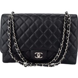 Chanel Crossbody Bags - Chanel Quilted Caviar Leather Palladium Maxi Doubl - Gr. unisize - in Bunt - f&uuml;r Damen