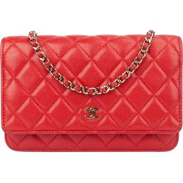 Chanel Crossbody Bags - Chanel Quilted Caviar Leather Wallet On Chain Cros - Gr. unisize - in Rot - f&uuml;r Damen