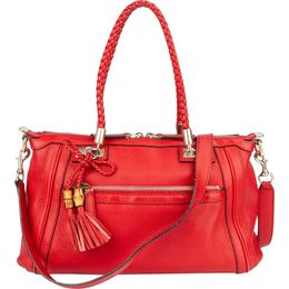 Gucci Crossbody Bags - Gucci Red Leather Bamboo Handbag - Gr. unisize - in Bunt - f&uuml;r Damen