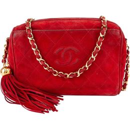 Chanel Crossbody Bags - Chanel Quilted Suede Leather CC Camera Crossbody B - Gr. unisize - in Rot - f&uuml;r Damen