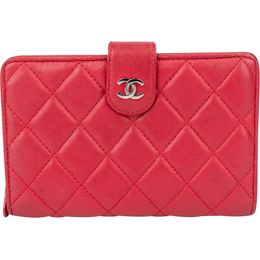 Chanel Portemonnaie - Chanel Quilted Lambskin CC Clip Wallet - Gr. unisize - in Rot - für Damen