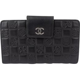 Chanel Portemonnaie - Chanel Lambskin Chessboard CC Clip Wallet - Gr. unisize - in Schwarz - f&uuml;r Damen