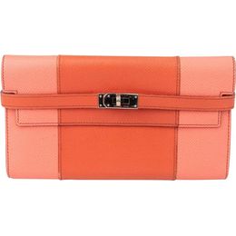 Herm&egrave;s Herm&egrave;s Portemonnaie - Hermes Bicolor Epsom Leather Kelly Wallet - Gr. unisize - in Rot - f&uuml;r Damen