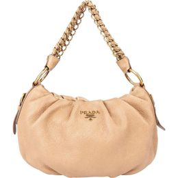 Prada Crossbody Bags - Prada Cervo Lux Leather Chain Handbag - Gr. unisize - in Braun - f&uuml;r Damen