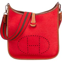 Herm&egrave;s Herm&egrave;s Crossbody Bags - Hermes Rouge Wool Felt Evelyne PM Crossbody Bag - Gr. unisize - in Rot - f&uuml;r Damen