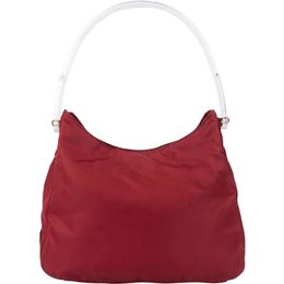 Prada Crossbody Bags - Prada Red Nylon Transparent Handle Hobo Bag - Gr. unisize - in Bunt - f&uuml;r Damen