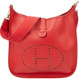 Herm&egrave;s Herm&egrave;s Crossbody Bags - Hermes Rouge Clemence Leather Evelyne GM Crossbody - Gr. unisize - in Rot - f&uuml;r Damen