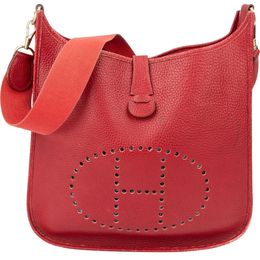 Herm&egrave;s Herm&egrave;s Crossbody Bags - Hermes Rouge Clemence Leather Evelyne GM Crossbody - Gr. unisize - in Rot - f&uuml;r Damen