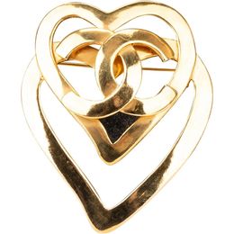 Chanel Halskette - Chanel Golden CC Hearts Brooch - Gr. unisize - in Mehrfarbig - f&uuml;r Damen