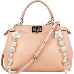 Fendi Crossbody Bags - Fendi Pink Leather Flower Peekaboo Handbag - Gr. unisize - in Gold - f&uuml;r Damen
