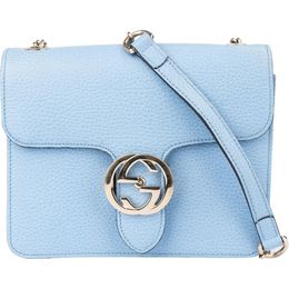 Gucci Crossbody Bags - Gucci Blue Leather Interlocking GG Crossbody Bag - Gr. unisize - in Blau - f&uuml;r Damen