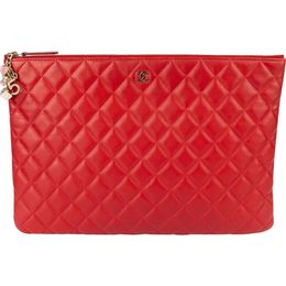 Chanel Crossbody Bags - Chanel Quilted Lambskin CC Clutch - Gr. unisize - in Rot - f&uuml;r Damen