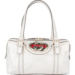 Gucci Crossbody Bags - Gucci White Leather GG Britt Handbag - Gr. unisize - in Bunt - f&uuml;r Damen