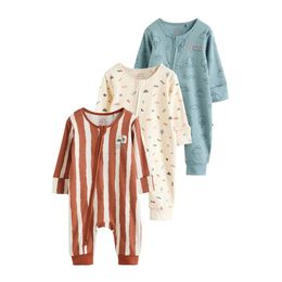 next Schlafanzug 'Woodland' Jungen Gr&ouml;&szlig;e 62 creme / cognac / mint