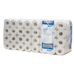 Scott Essential 8519 Toilettenpapier Recycling, wei&szlig;, 2-lagig, 350 Blatt 1 Pack = 64 Rollen