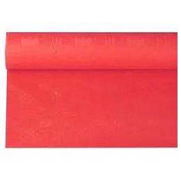 Papstar Papiertischtuch mit Damastpr&auml;gung 6 m x 1,2 m rot 12 St&uuml;ck