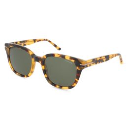 comma, Comma 77182 | Unisex-Sonnenbrille | Fassung: Vollrand, Quadratisch, Kunststoff, Havanna Hell | Glasfarbe: Grau