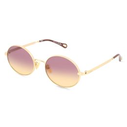 Chlo&eacute; Chlo&eacute; CH0326S | Damen-Sonnenbrille | Fassung: Vollrand, Rund, Metall, Gold | Glasfarbe: Violett