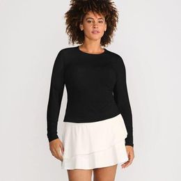 LANDS' END Badeshirt in Lang-Gr&ouml;&szlig;e, Damen,  Schwarz, Nylon-Mischung, by Lands' End