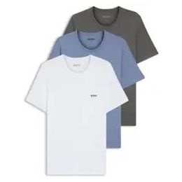 BOSS f&uuml;r Herren. 50532468 3er-Set Classic Underwear-T-Shirts grau, blau, wei&szlig; (M), Heimtextilien, Baumwolle, Kurzarm