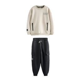 Baker by Ted Baker Set: Sweatshirt and Cargohose Jungen Größe 98 hellblau / stone / schwarz