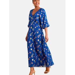 love & roses Kleid Damen Gr&ouml;&szlig;e 46 blau / gold / flieder / silber Winterkleid