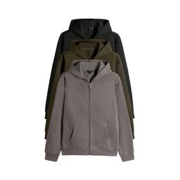 The Set Sweatjacke Herren Gr&ouml;&szlig;e XXXL taupe / oliv / schwarz