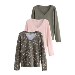 next Shirt Damen Gr&ouml;&szlig;e XL khaki / rosa / schwarz