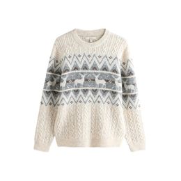next Pullover Herren Gr&ouml;&szlig;e XXL ecru / rauchblau / braun