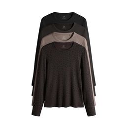 The Set Shirt Damen Gr&ouml;&szlig;e M beige / cappuccino / dunkelbraun / schwarz