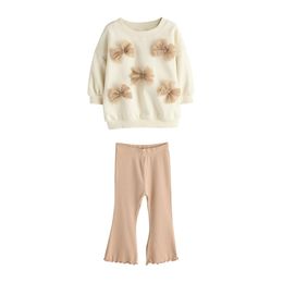 next Set: Sweatshirt und Leggings M&auml;dchen Gr&ouml;&szlig;e 104 beige / creme