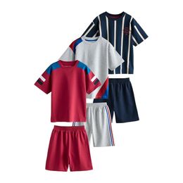next Schlafanzug Jungen Gr&ouml;&szlig;e 98 blau / navy / grau / rot / wei&szlig;
