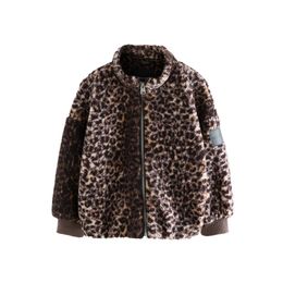 smALLSAINTS Fleecejacke M&auml;dchen Gr&ouml;&szlig;e 128 braun / schwarz