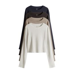 The Set Shirt Damen Gr&ouml;&szlig;e L navy / dunkelbraun / taupe / wei&szlig;
