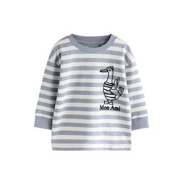 next Sweatshirt Jungen Gr&ouml;&szlig;e 74 rauchblau / schwarz / wei&szlig;