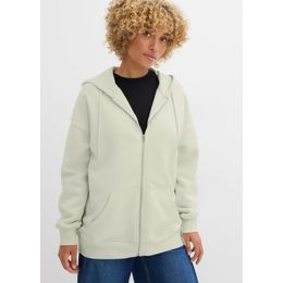 bonprix Kapuzen-Sweatjacke, grau, mit Baumwolle