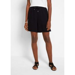 bonprix Shorts aus Musselin, schwarz, Musselin