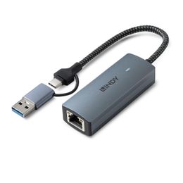 Lindy 43415 USB 3.2 Gen 1 auf 5G Ethernet Konverter - 5 Gigabit-Ethernet-Anbindung ans Netzwerk
