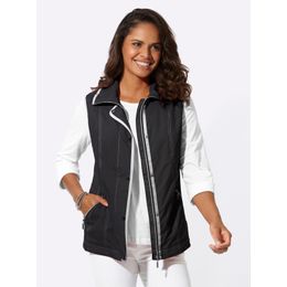 WITT Damen Weste mit Rei&szlig;verschluss-Taschen, schwarz, Gr&ouml;&szlig;e 52