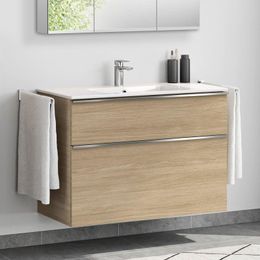 evineo ineo4 Unterschrank B: 100 cm, 2 Ausz&uuml;ge, mit Griff, f&uuml;r evineo ineo Waschtisch,, BE0202OA,