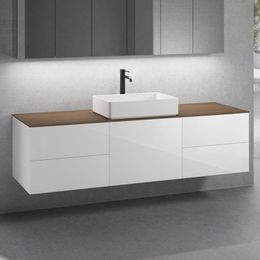 neoro n50 M&ouml;belanlage B: 180 cm mit 5 Ausz&uuml;gen, Waschtisch B: 58 cm wei&szlig; matt,, BN0065WM+2#BN0421WH+BN0431WH+BN0409WL,