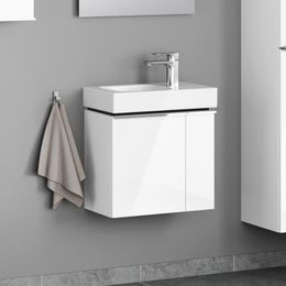 Geberit iCon Handwaschbecken, evineo ineo4 Unterschrank B: 53 cm, 2 Türen links, mit Griff,, 124053000+BE0217WH,