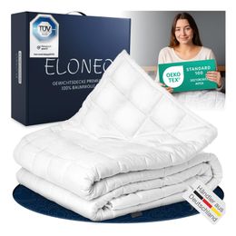 ELONEO NEU Gewichtsdecke 135x200 cm mit 7 kg, TÜV und Oeko-Tex Zertifiziert, Weighted Blanket aus 100% Baumwolle, Entspannungsdecke & Anti-Stress Therapiedecke, schwere Decke zum Schlafen