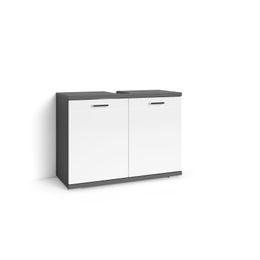 ByLiving Waschbeckenunterschrank NEBRASKA, Breite 80 cm, anthrazit/wei&szlig;