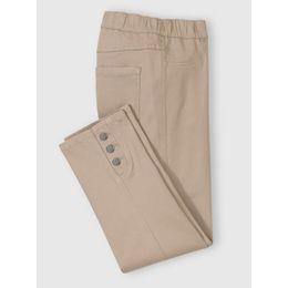 WITT Damen 7/8-Jeans mit seitlichen Zierkn&ouml;pfen, beige, Gr&ouml;&szlig;e 19